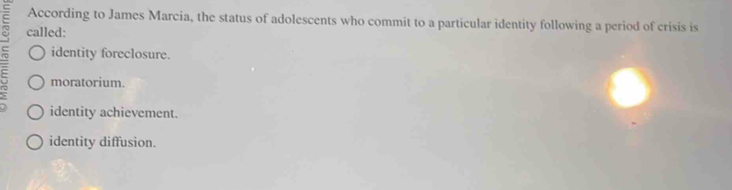 Solved: According to James Marcia, the status of adolescents who commit ...