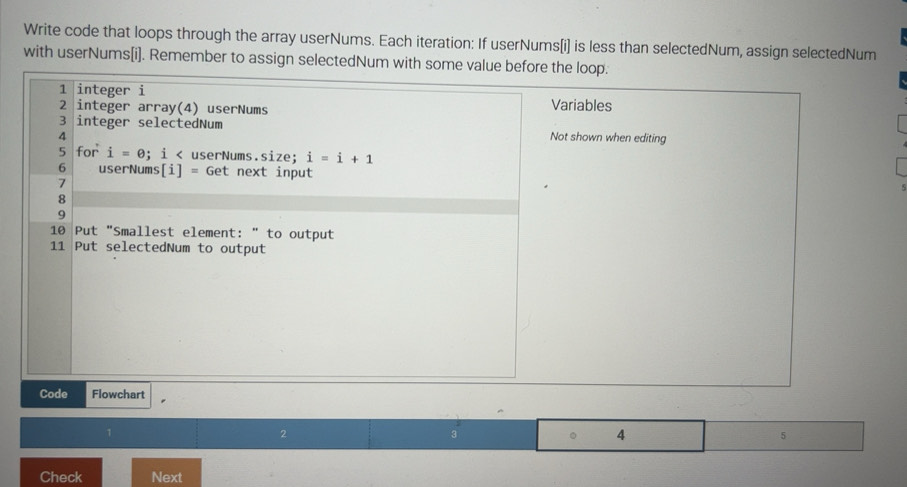 Solved: Write code that loops through the array userNums. Each iteration: If userNums[i] is less ...