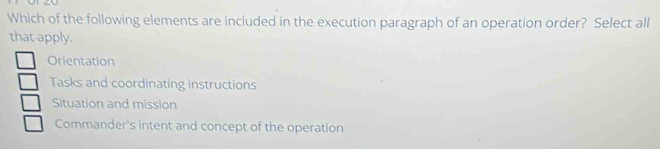 Solved: Which of the following elements are included in the execution ...
