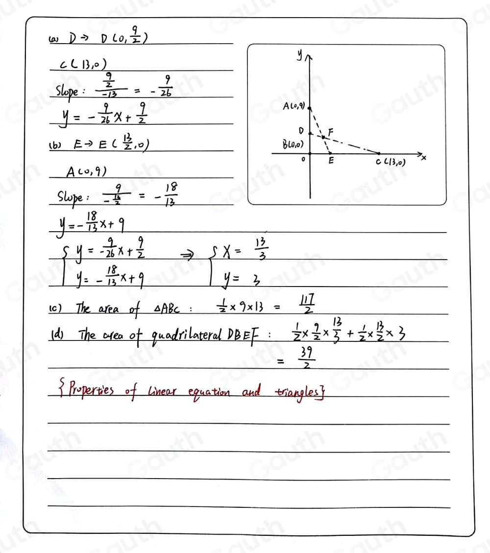 Solved: In the following diagram, D and E are the midpoints of overline ...