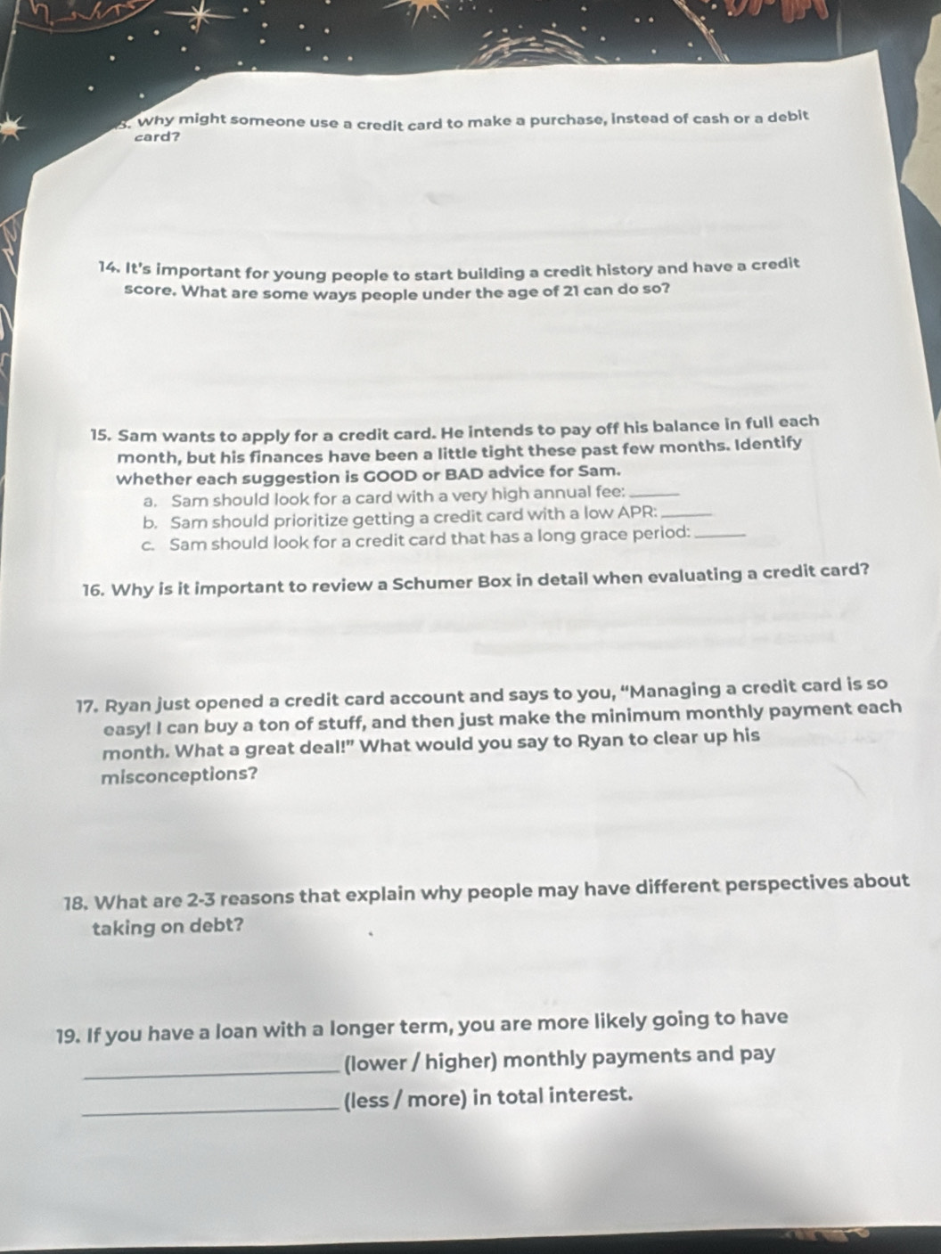 Solved: why might someone use a credit card to make a purchase, instead ...