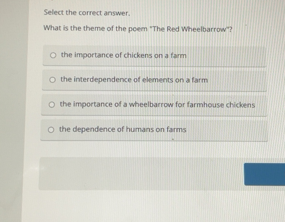 Solved: Select the correct answer. What is the theme of the poem "The ...
