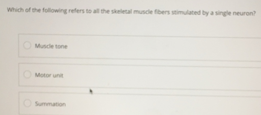 Solved: Which of the following refers to all the skeletal muscle fibers ...