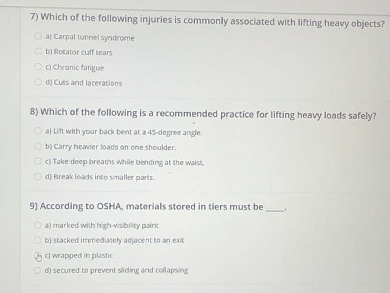 Solved: Which of the following injuries is commonly associated with ...