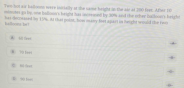 Giải quyết:Two hot air balloons were initially at the same height in ...