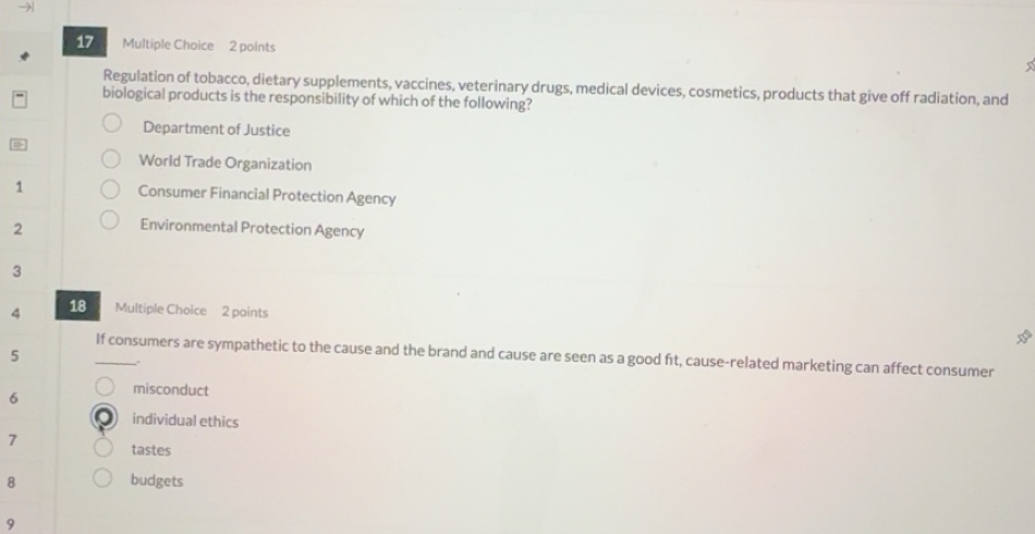 Solved: Regulation of tobacco, dietary supplements, vaccines ...