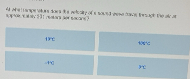 Solved: At what temperature does the velocity of a sound wave travel ...