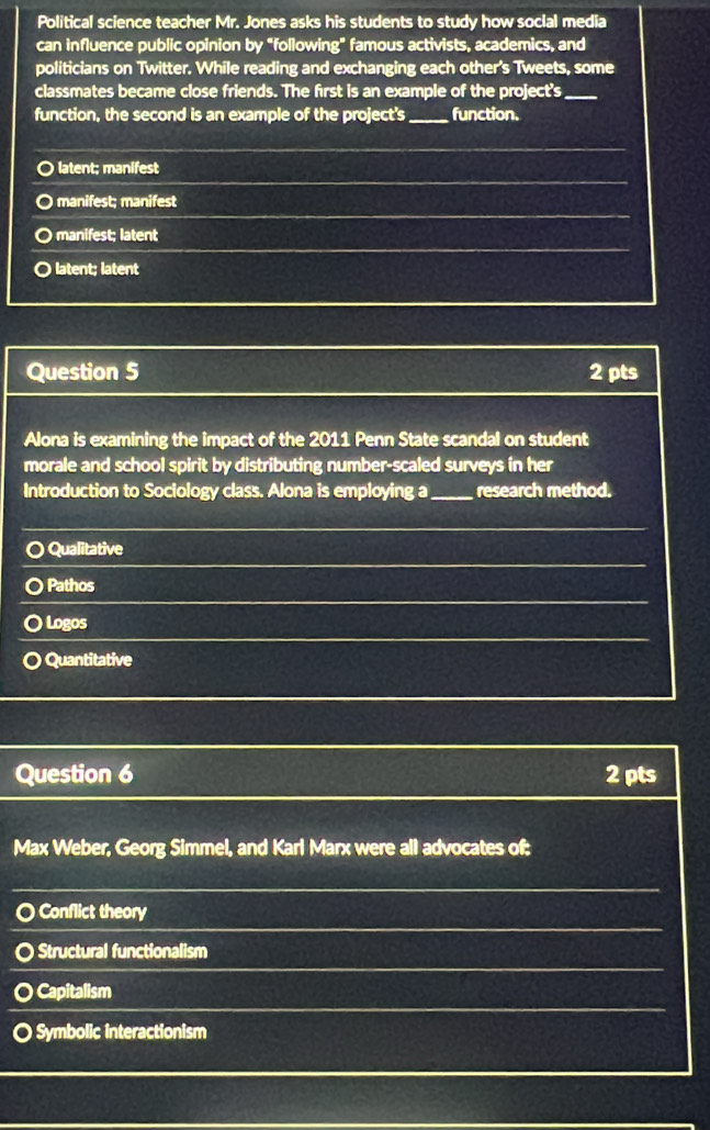 Solved: Political science teacher Mr. Jones asks his students to study ...