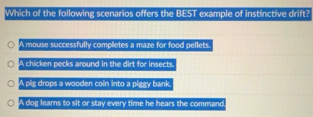 Solved: Which of the following scenarios offers the BEST example of ...