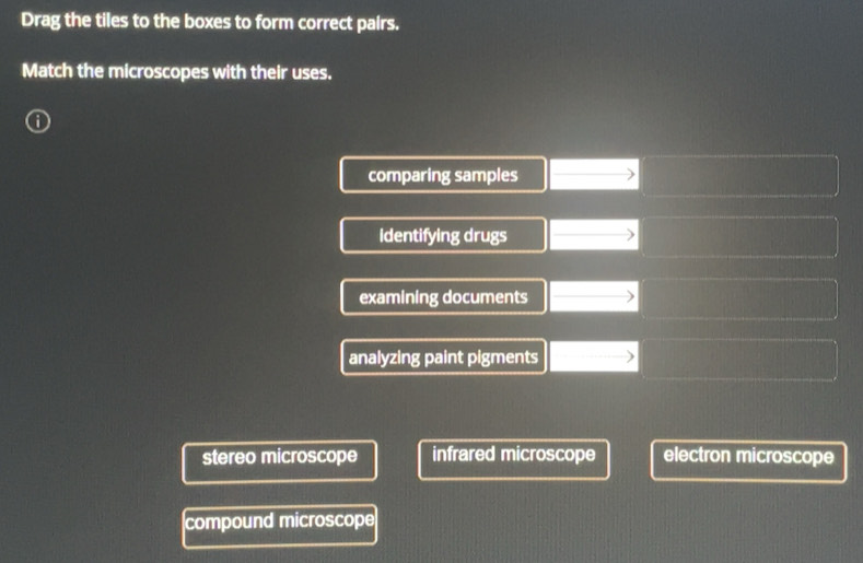 Risolto:Drag the tiles to the boxes to form correct pairs. Match the ...