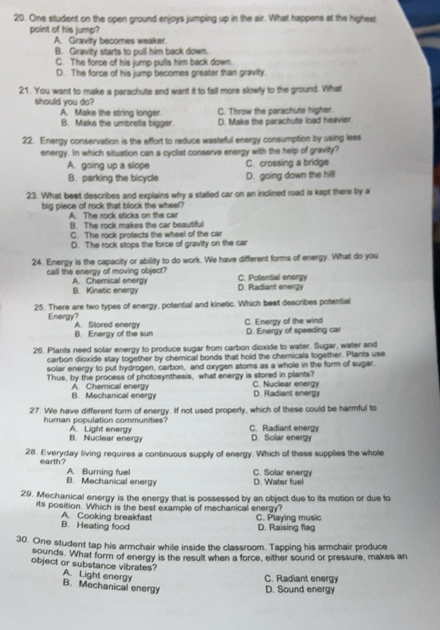 Solved: One student on the open ground enjoys jumping up in the air ...