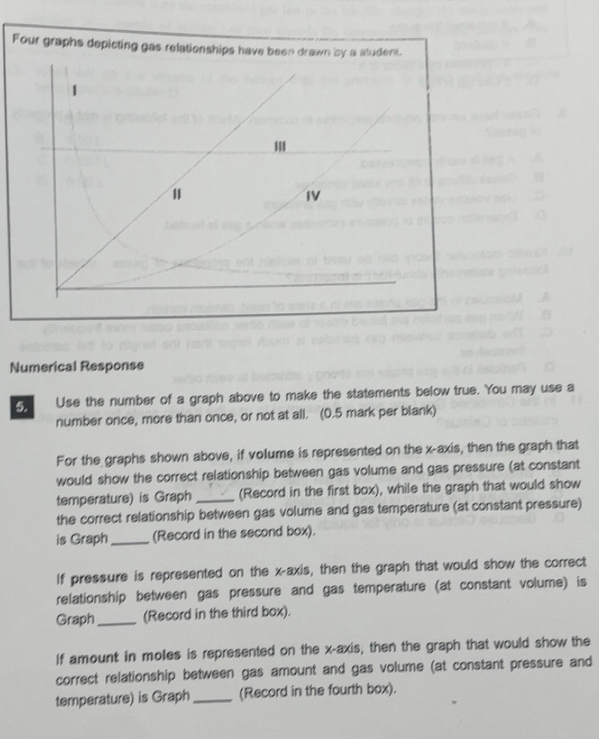 Solved: Four graphs depicting gas relationships have been drawn y a ...