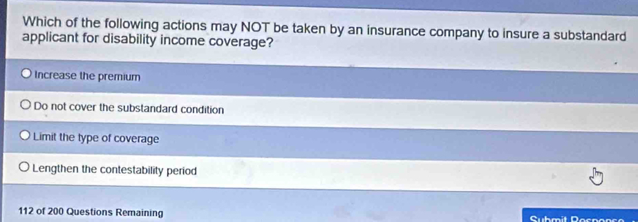 Solved: Which of the following actions may NOT be taken by an insurance ...