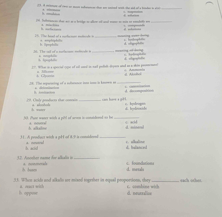 Solved: A mixture of two or more substances that are united with the ...
