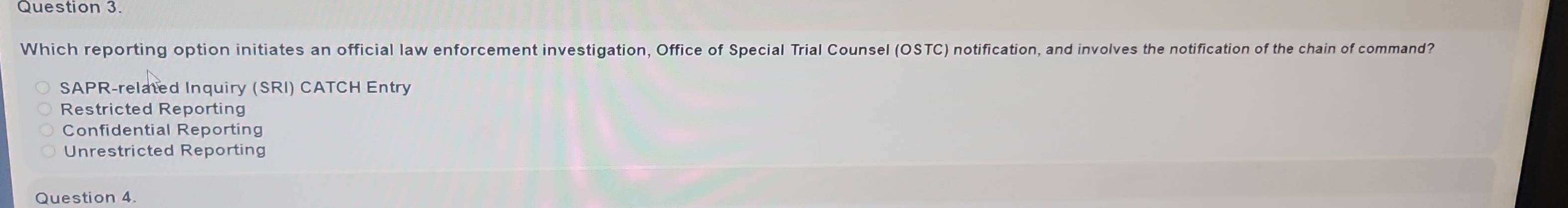 Solved: Which reporting option initiates an official law enforcement ...