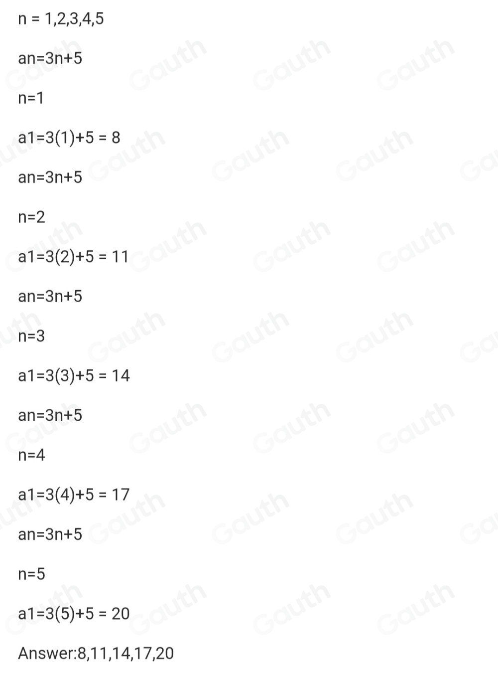 Solved: Find the first four terms of the sequence whose wth term is an ...