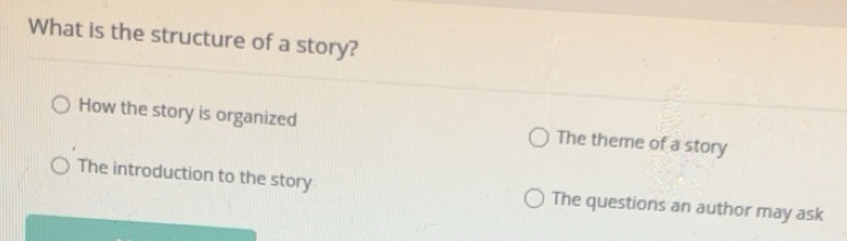 Solved: What is the structure of a story? How the story is organized ...