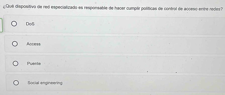 Resuelto:¿Qué dispositivo de red especializado es responsable de hacer ...