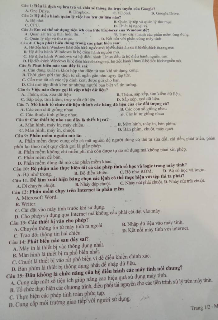 Giải quyết:Đầu là dịch vụ lưu trữ và chia sẽ thông tin trực tuyến của ...