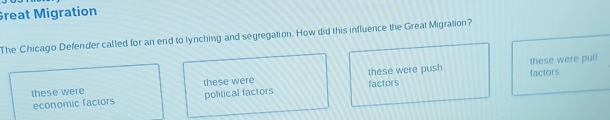 Solved: Great Migration The Chicago Defender called for an end to ...