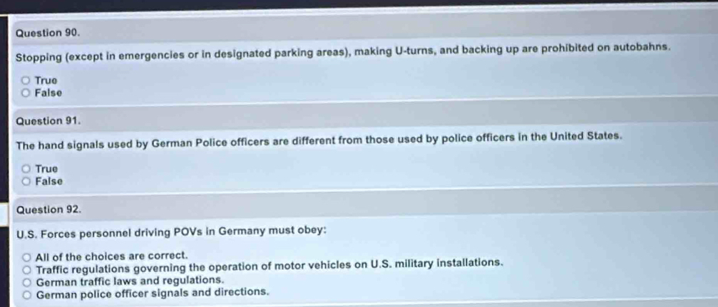Solved: Stopping (except in emergencies or in designated parking areas ...