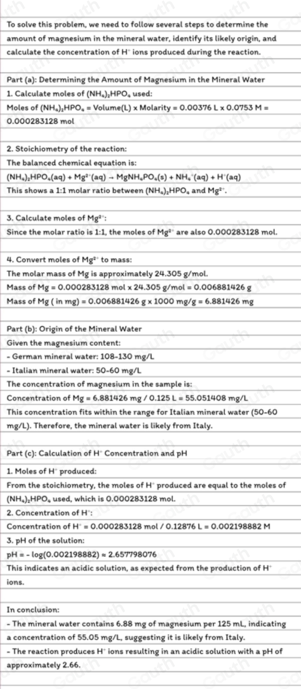 Solved: German mineral water typically contains 108-130mg/ L magnesium ...
