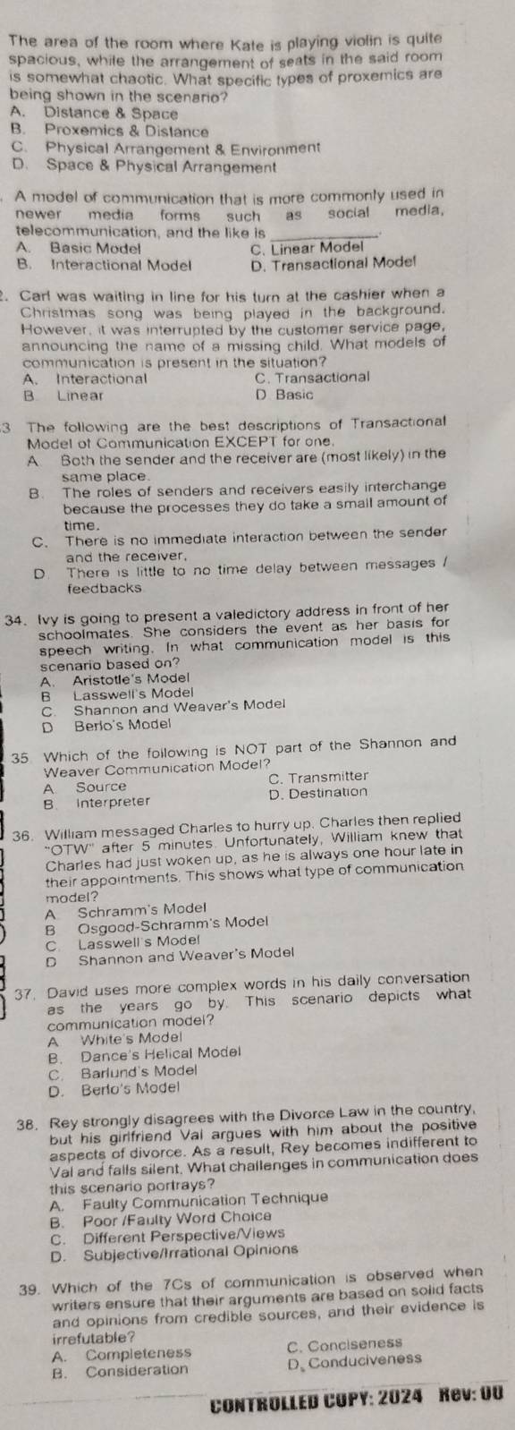 Solved: The area of the room where Kate is playing violin is quite ...