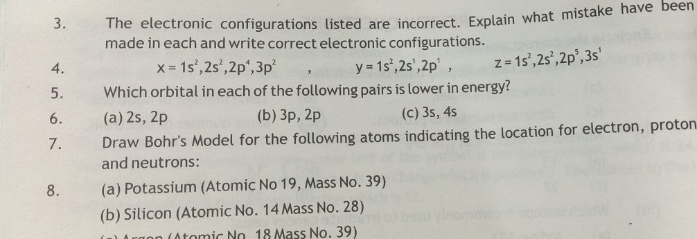 Solved: The electronic configurations listed are incorrect. Explain ...