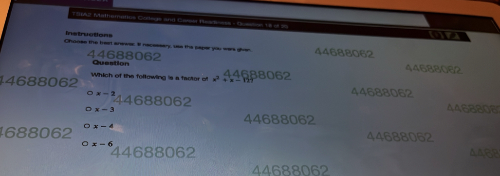 Solved: TSIA2 Mathematics College and Career Readiness - Quession 18 of ...