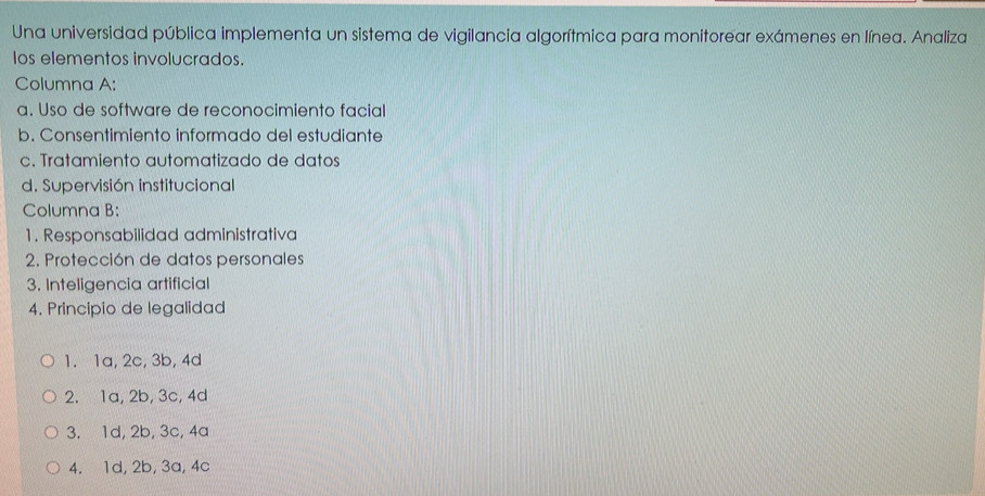 Resuelto:Una universidad pública implementa un sistema de vigilancia ...