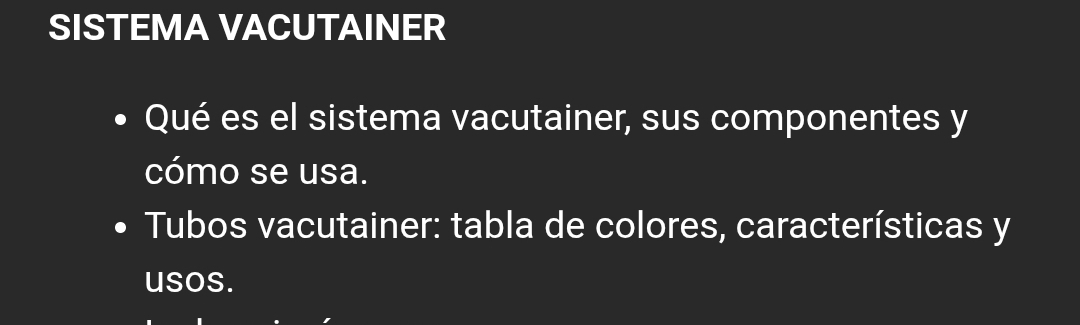 Resuelto:SISTEMA VACUTAINER Qué es el sistema vacutainer, sus ...