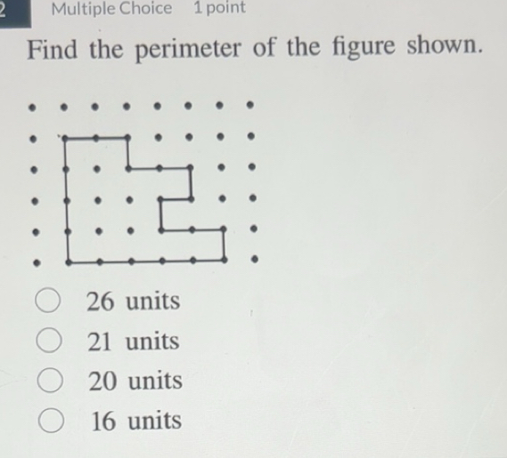 Résolu :Find the perimeter of the figure shown. 26 units 21 units 20 ...