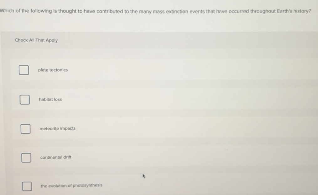 Solved: Which of the following is thought to have contributed to the ...