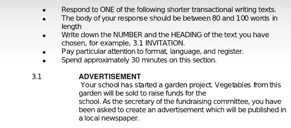 Gelöst:Respond to ONE of the following shorter transactional writing ...