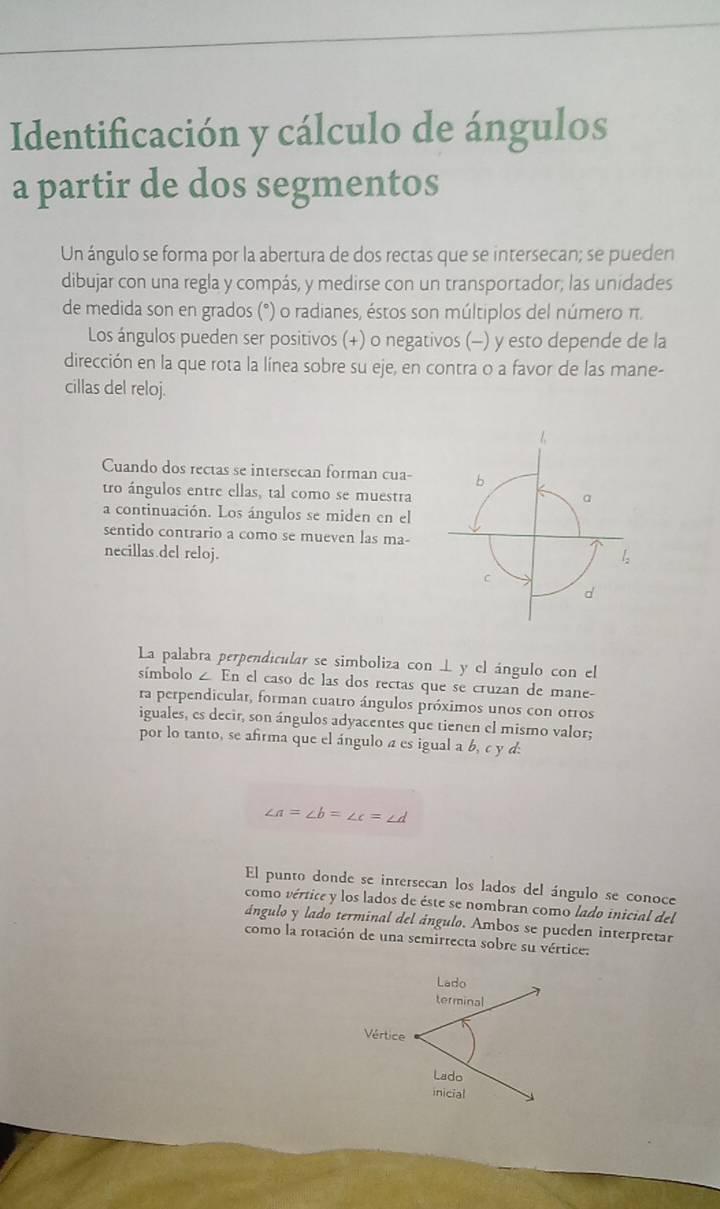 Resuelto:Identificación y cálculo de ángulos a partir de dos segmentos ...