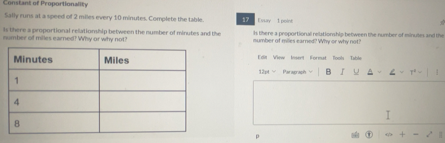 Solved: Constant of Proportionality Sally runs at a speed of 2 miles ...