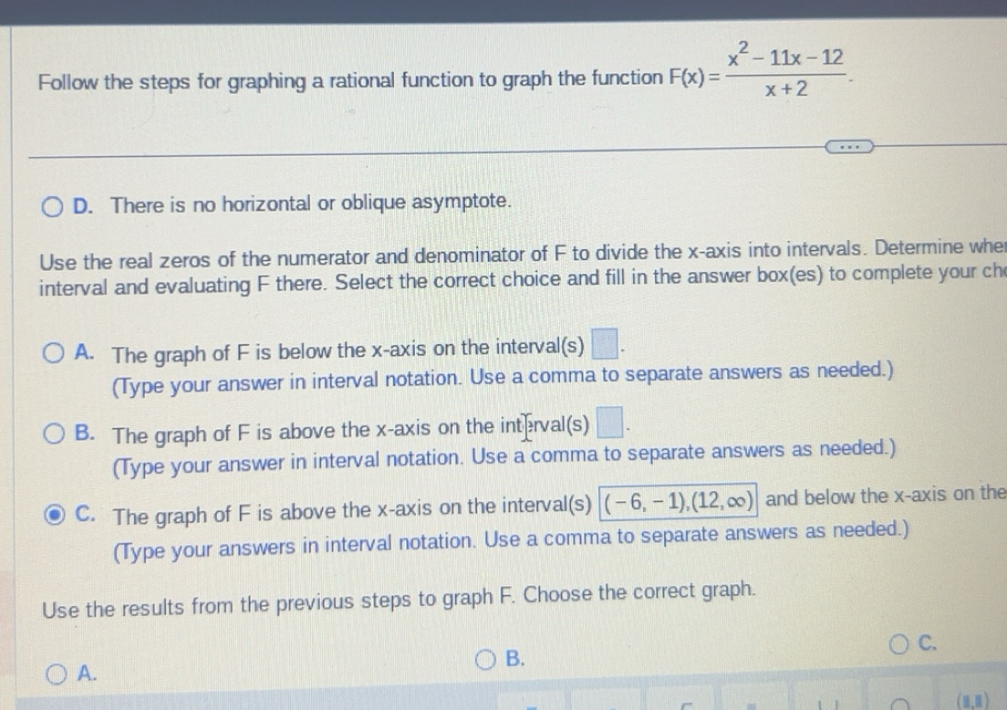 Solved: Follow the steps for graphing a rational function to graph the ...