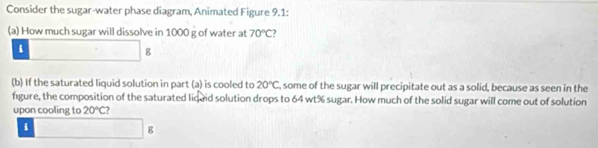 Solved: Consider the sugar-water phase diagram, Animated Figure 9.1: (a ...