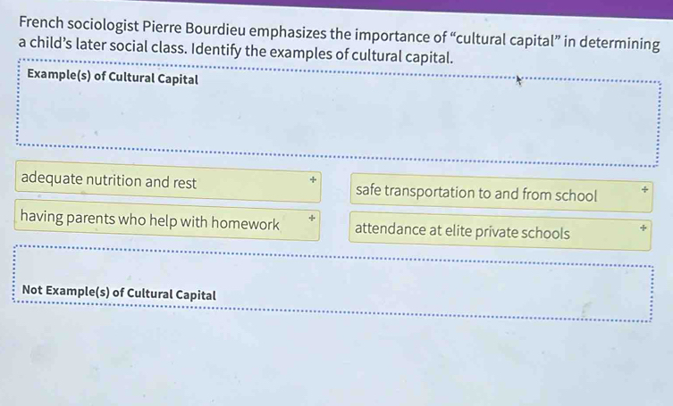 Solved: French sociologist Pierre Bourdieu emphasizes the importance of ...