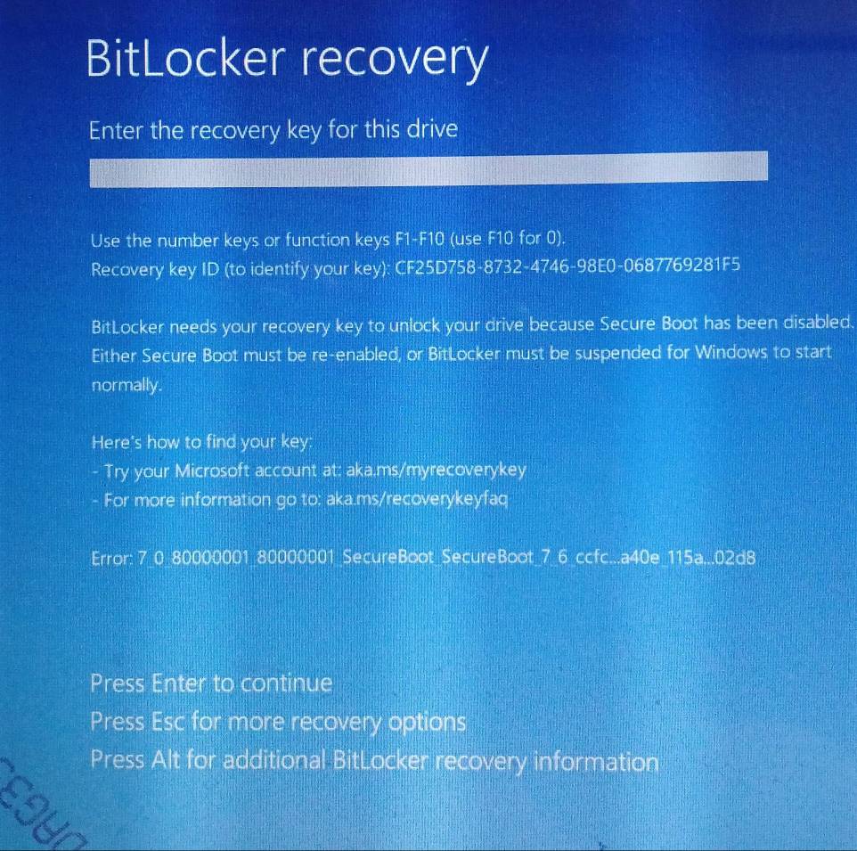 Resuelto Bitlocker Recovery Enter The Recovery Key For This Drive Use The Number Keys Or Function
