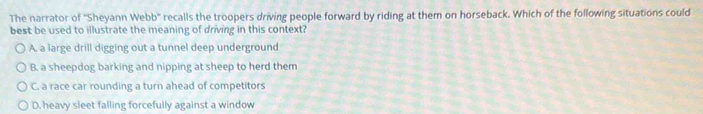 Solved: The narrator of 'Sheyann Webb'' recalls the troopers driving ...