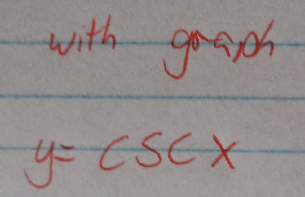 Solved: with ga y=csc x [Math]