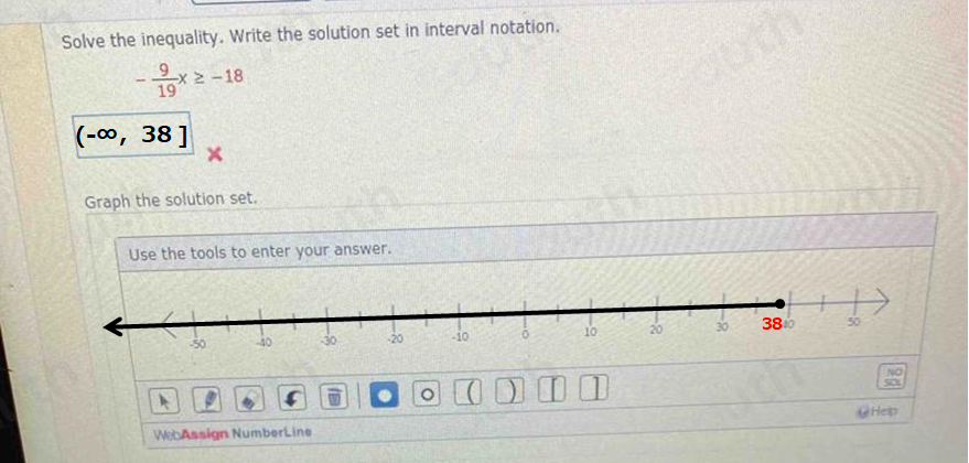 Solved: Solve the inequality. Write the solution set in interval ...