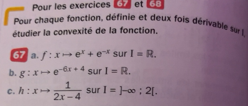 Résolu :Pour les exercices 67) et 68 Pour chaque fonction, définie et ...