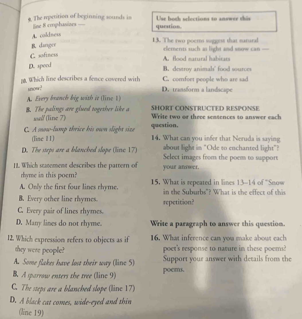 Solved: 9, The repetition of beginning sounds in Use both selections to ...