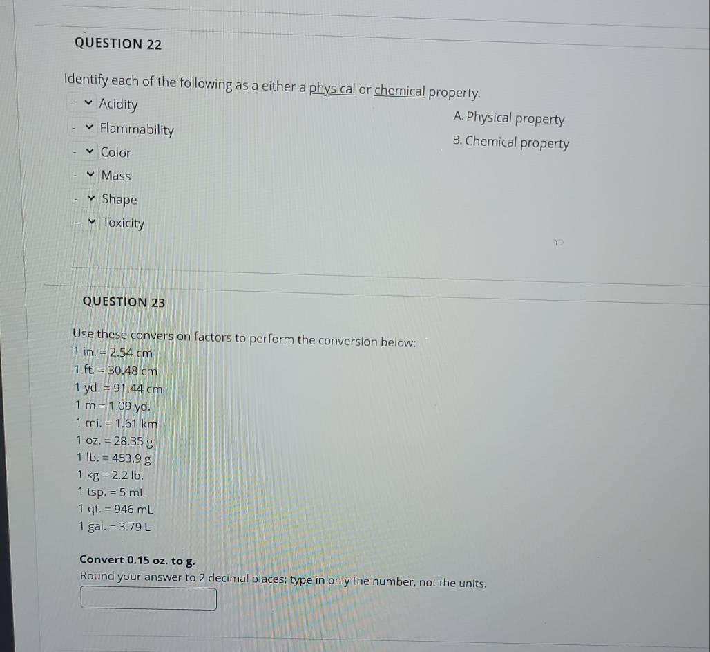 Solved: Identify each of the following as a either a physical or ...