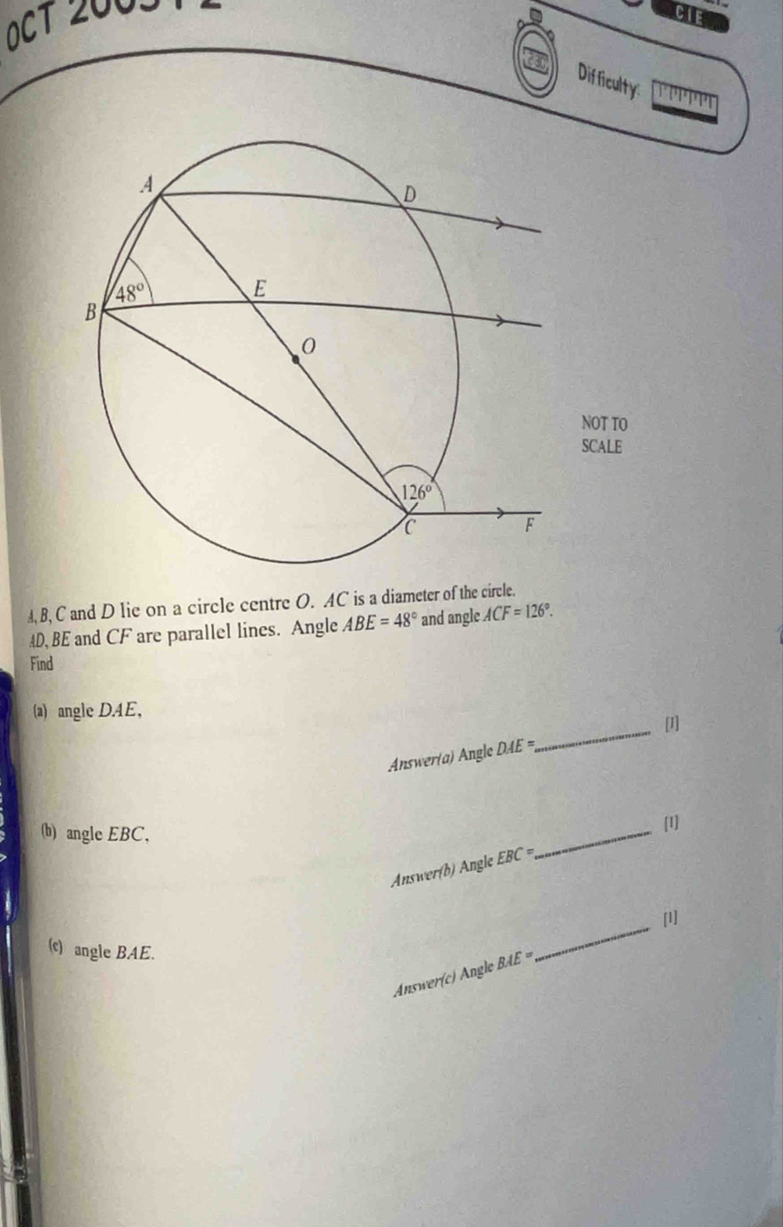 تم الحل:OCT 2003 CIE Difficulty: NOT TO SCALE A, B, C and D lie on a ...