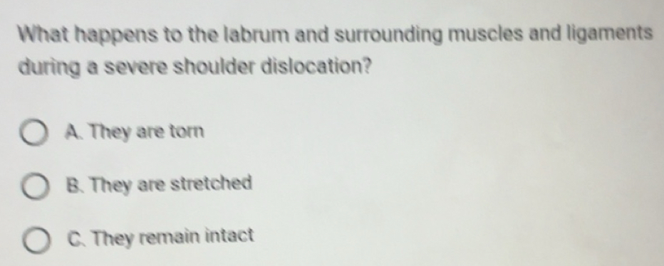 Solved: What happens to the labrum and surrounding muscles and ...