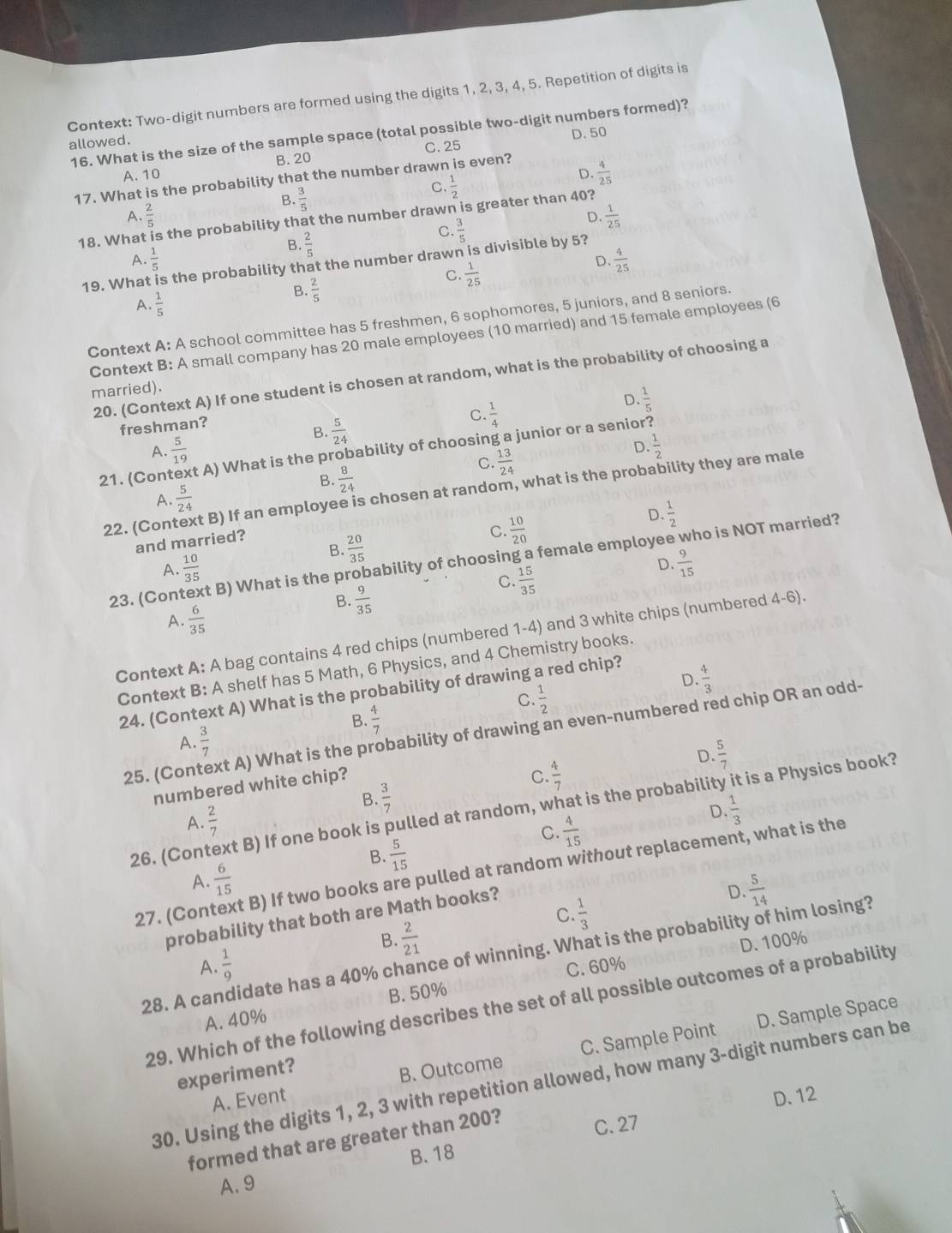 Solved: Context: Two-digit numbers are formed using the digits 1, 2, 3 ...