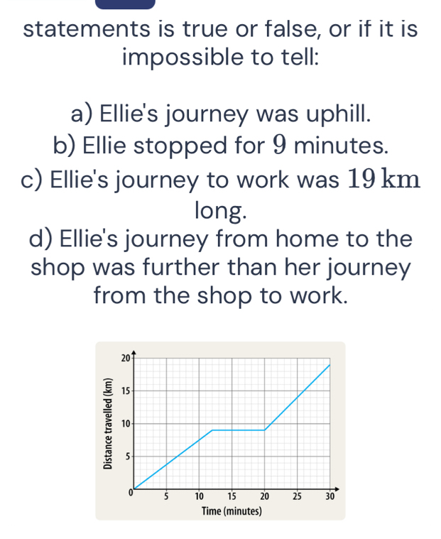 Solved: statements is true or false, or if it is impossible to tell: a ...
